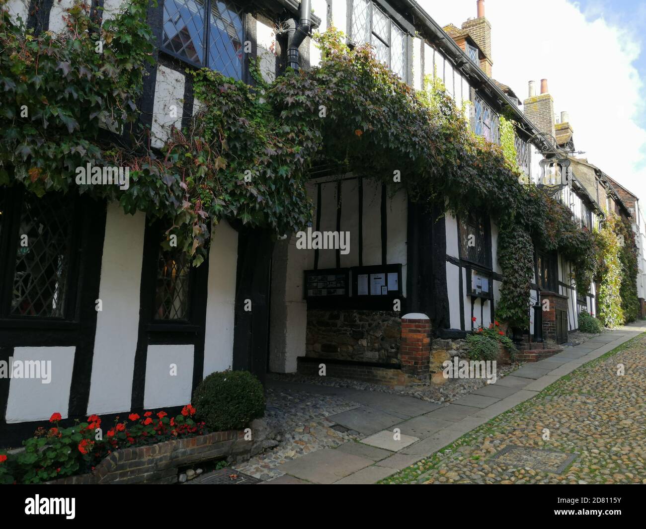 The medieval Mermaid Inn built in 1420 along Mermaid Street Rye, East ...