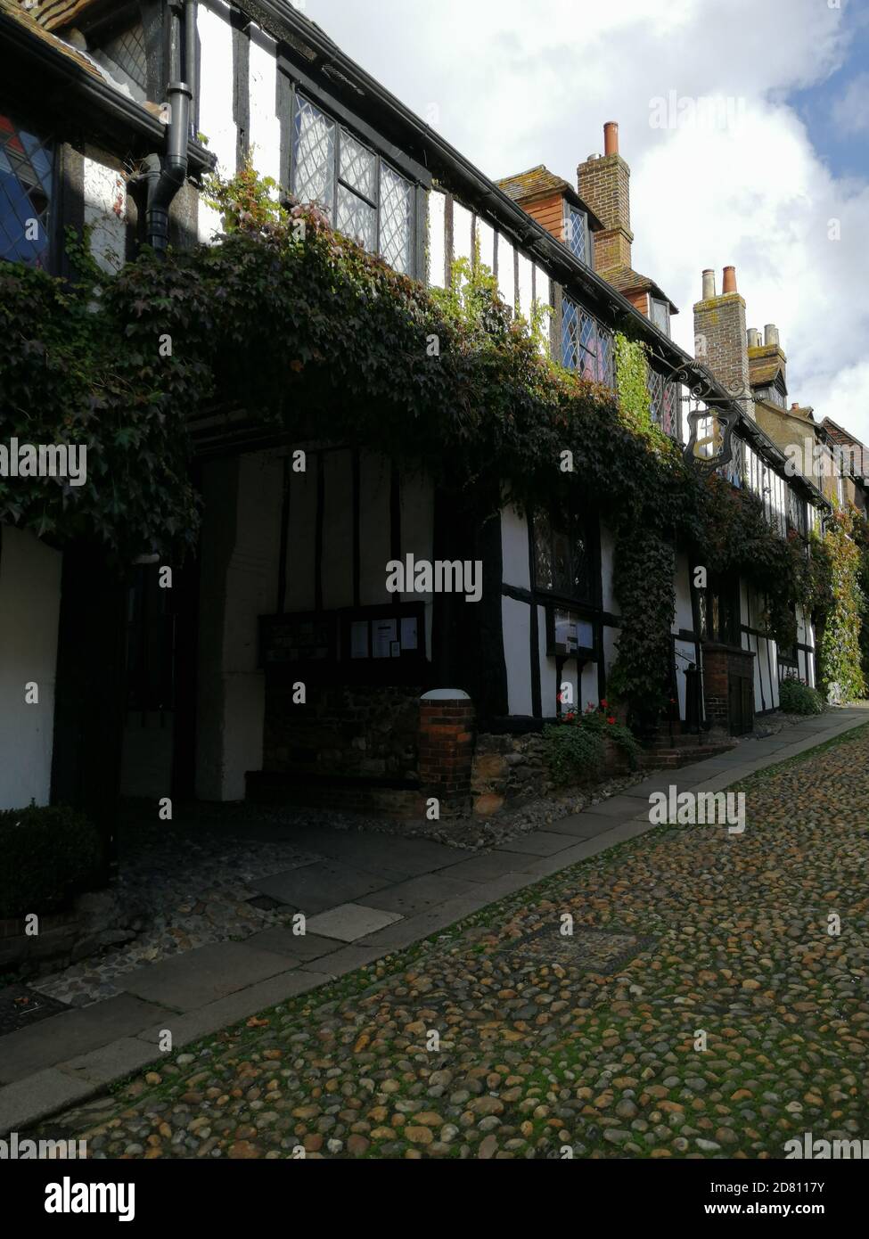 The medieval Mermaid Inn built in 1420 along Mermaid Street Rye, East ...