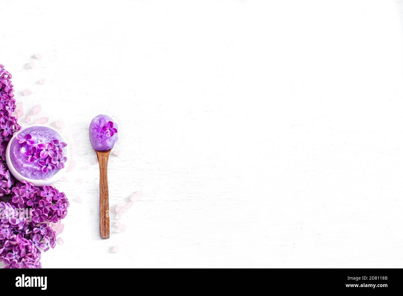 Background Spa composition for body care on a light wooden background ...