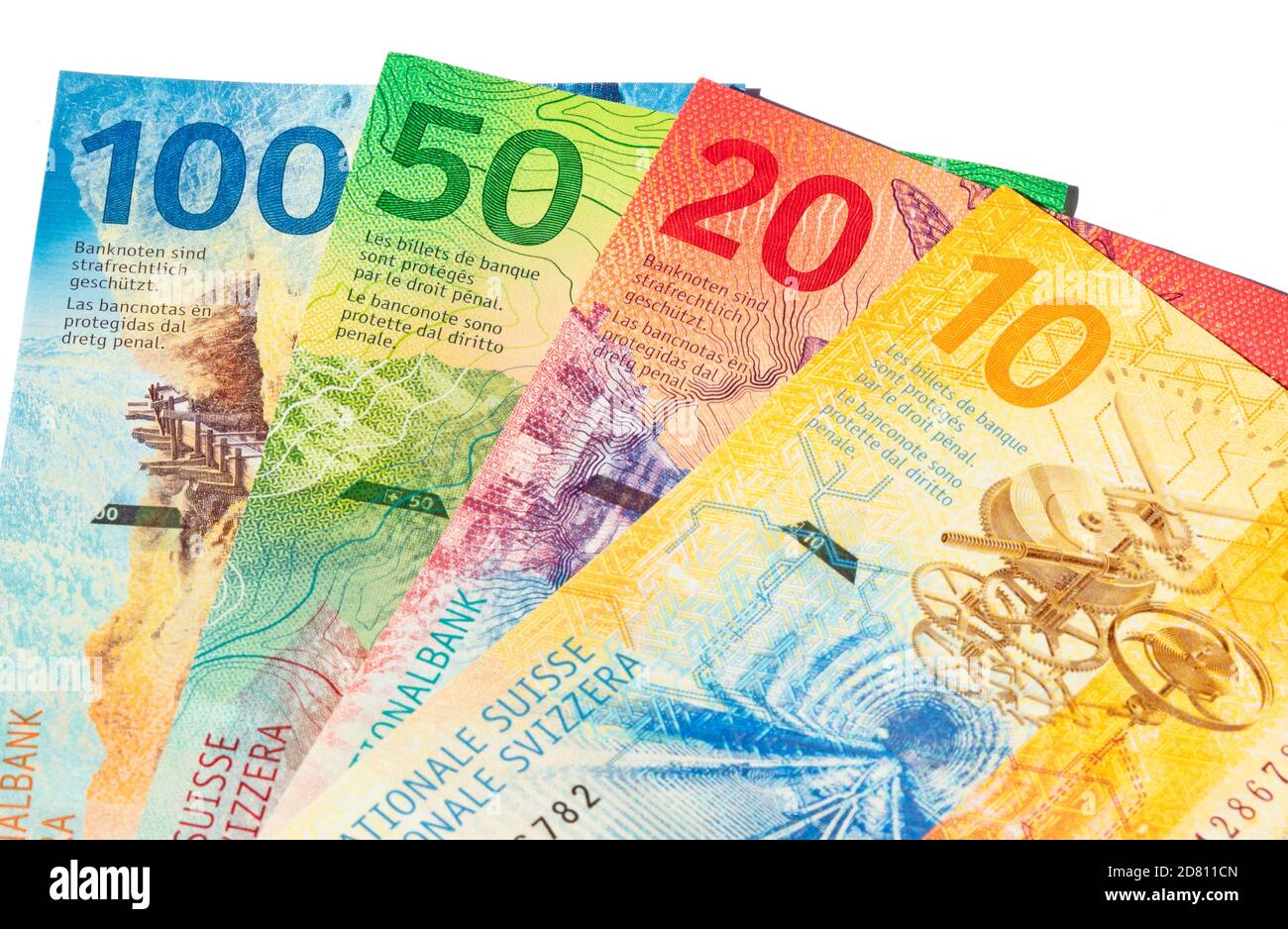 Collection of the new swiss banknotes (issued in 2017-2019 Stock Photo ...