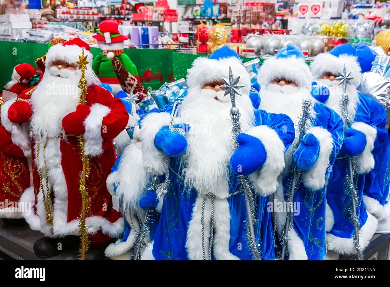 Santa Claus toy in supermarket Stock Photo - Alamy