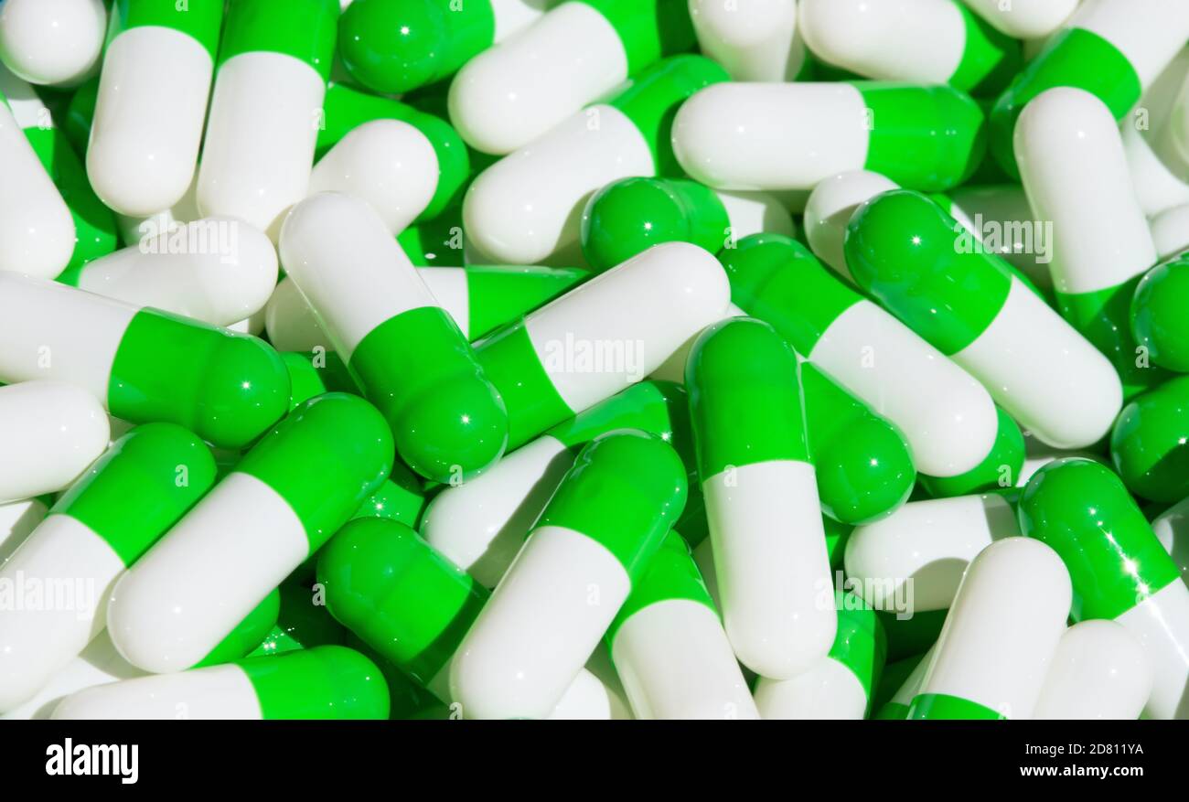 Collection of the colorful capsules with medicines Stock Photo - Alamy