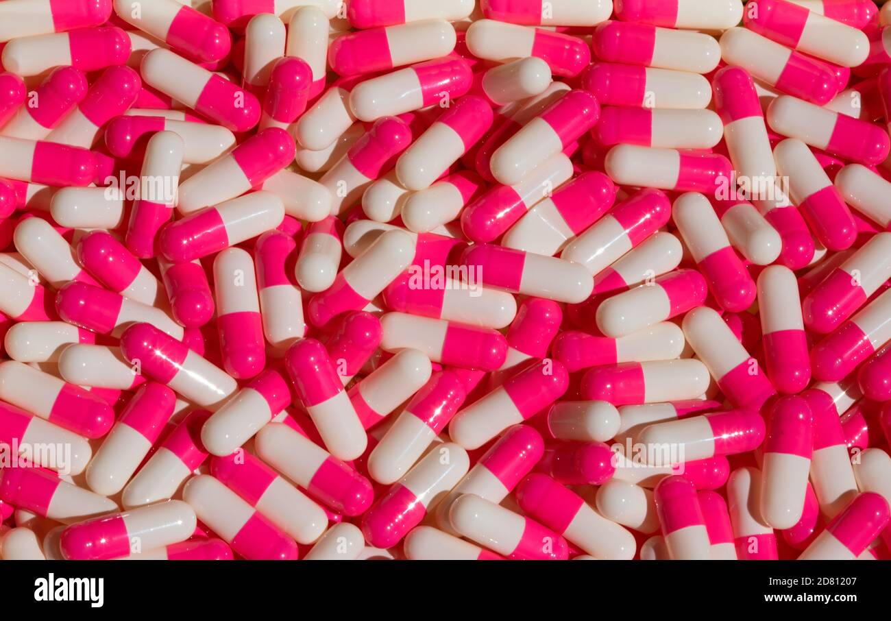 Collection of the colorful capsules with medicines Stock Photo - Alamy