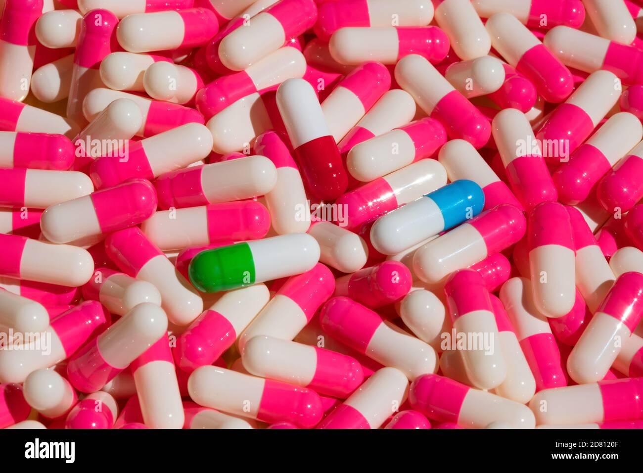 Collection of the colorful capsules with medicines Stock Photo - Alamy