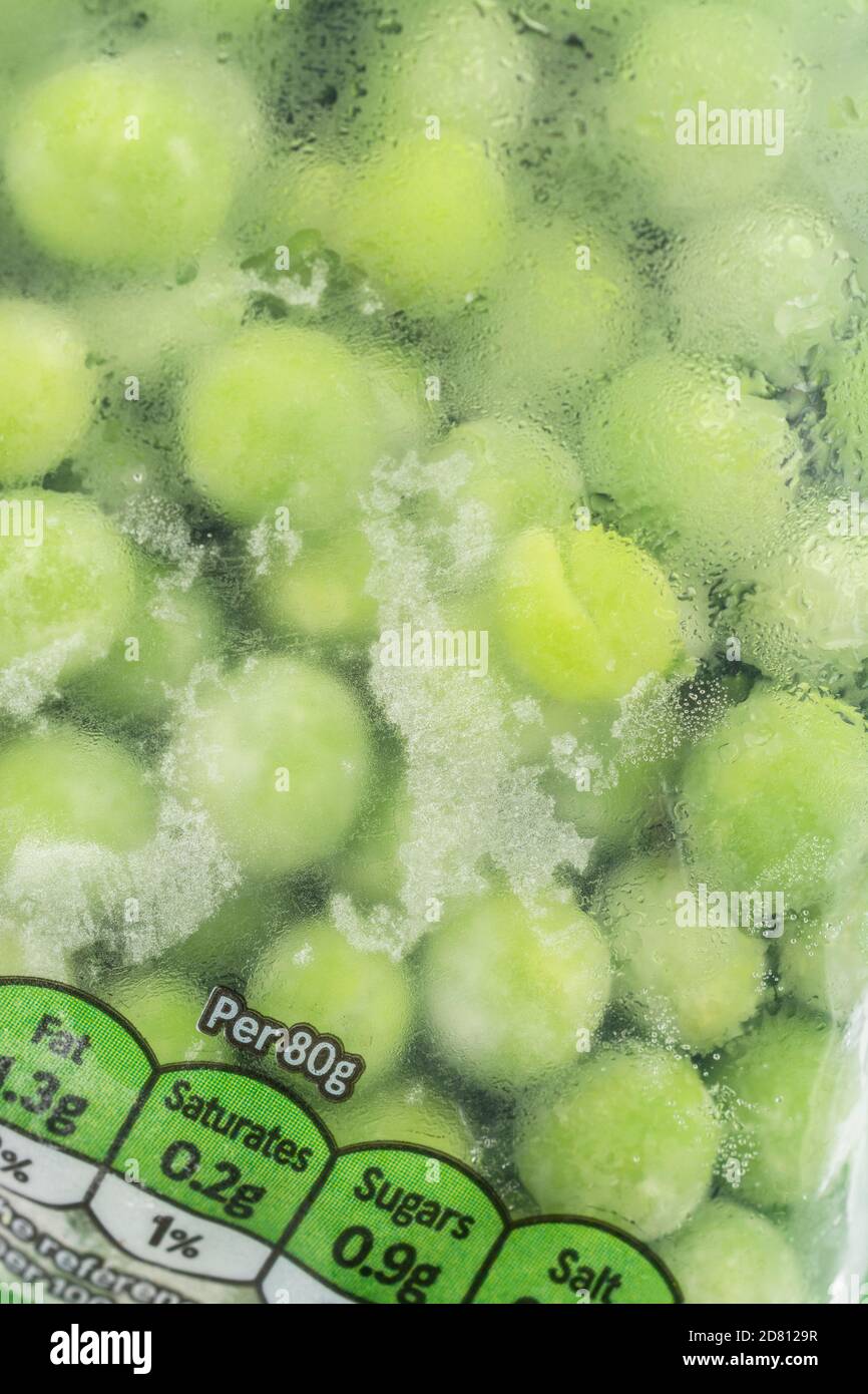 Tesco own label frozen peas in original packaging Stock Photo - Alamy