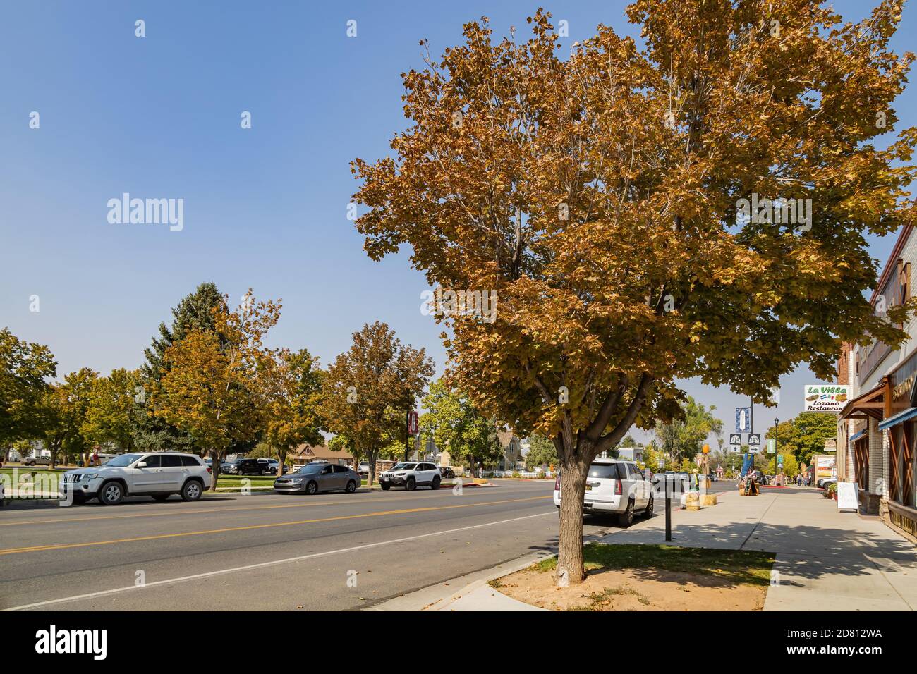 Utah, OCT 6, 2020 - Beautiful fall color around the Parowan town Stock ...