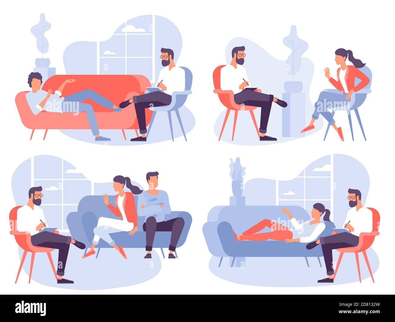 Psychotherapist talking group people Stock Vector Images - Alamy