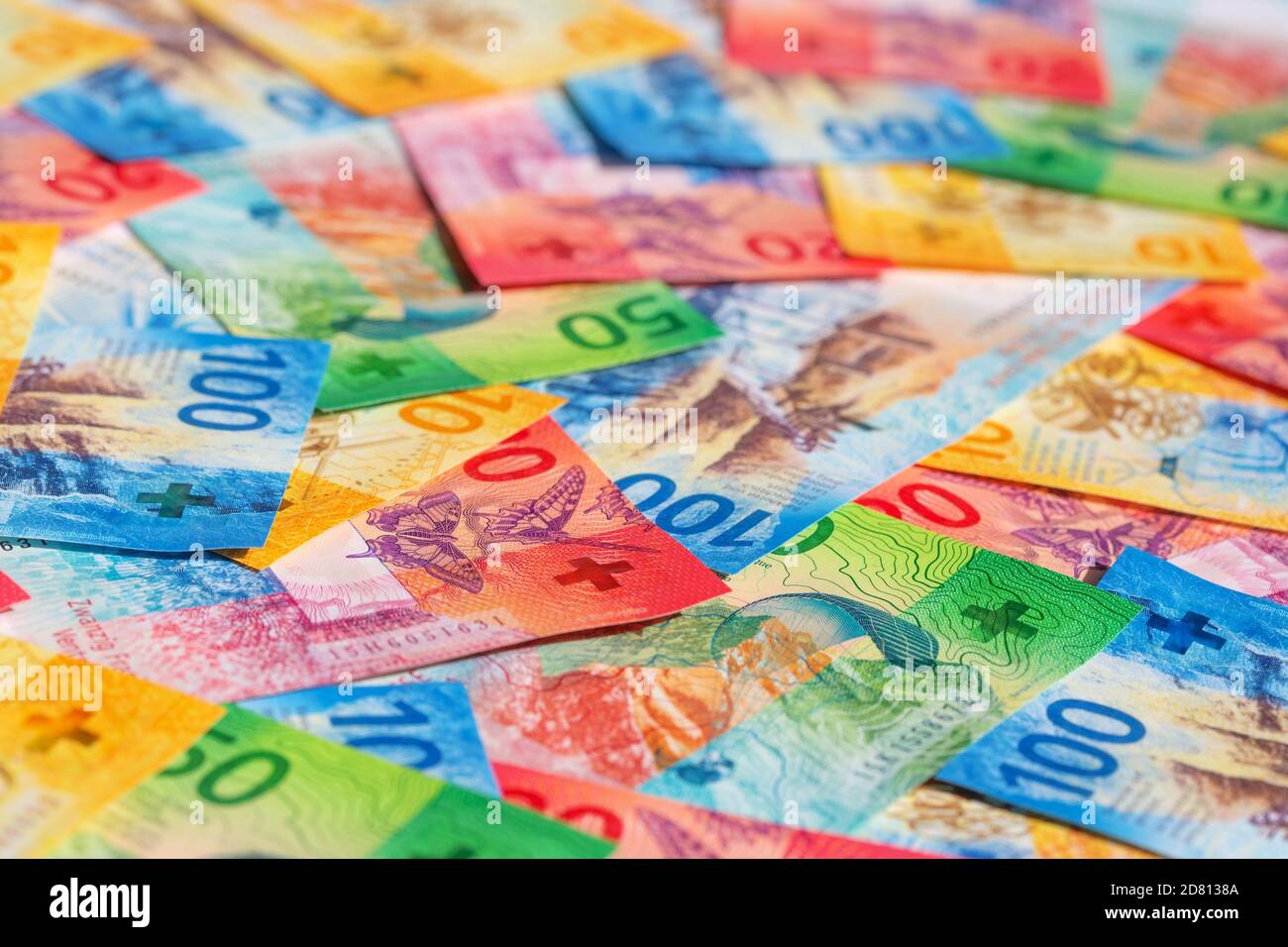 Collection of the new swiss banknotes (issued in 2017-2019 Stock Photo ...