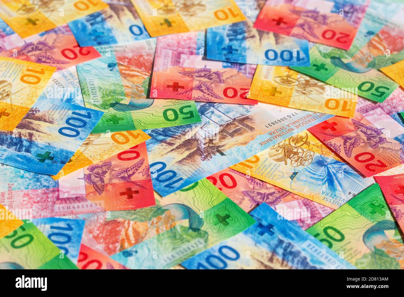 Collection of the new swiss banknotes (issued in 2017-2019 Stock Photo ...