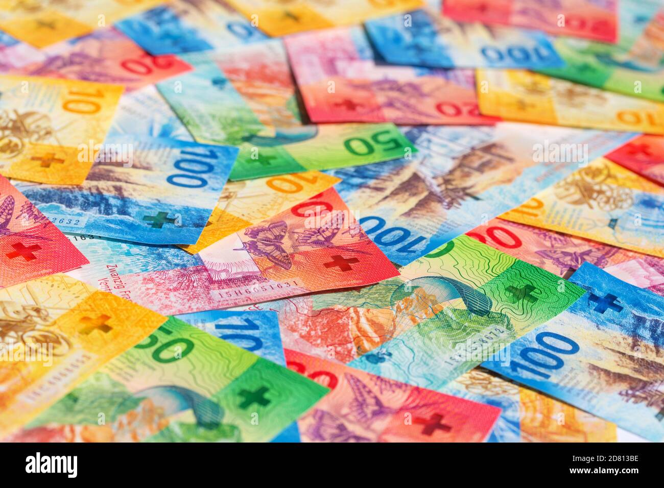 Collection of the new swiss banknotes (issued in 2017-2019 Stock Photo ...