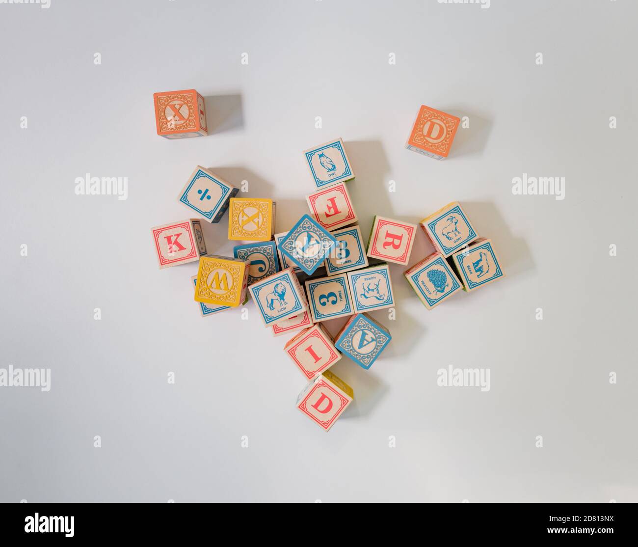 pile of wood blocks on white background Stock Photo - Alamy