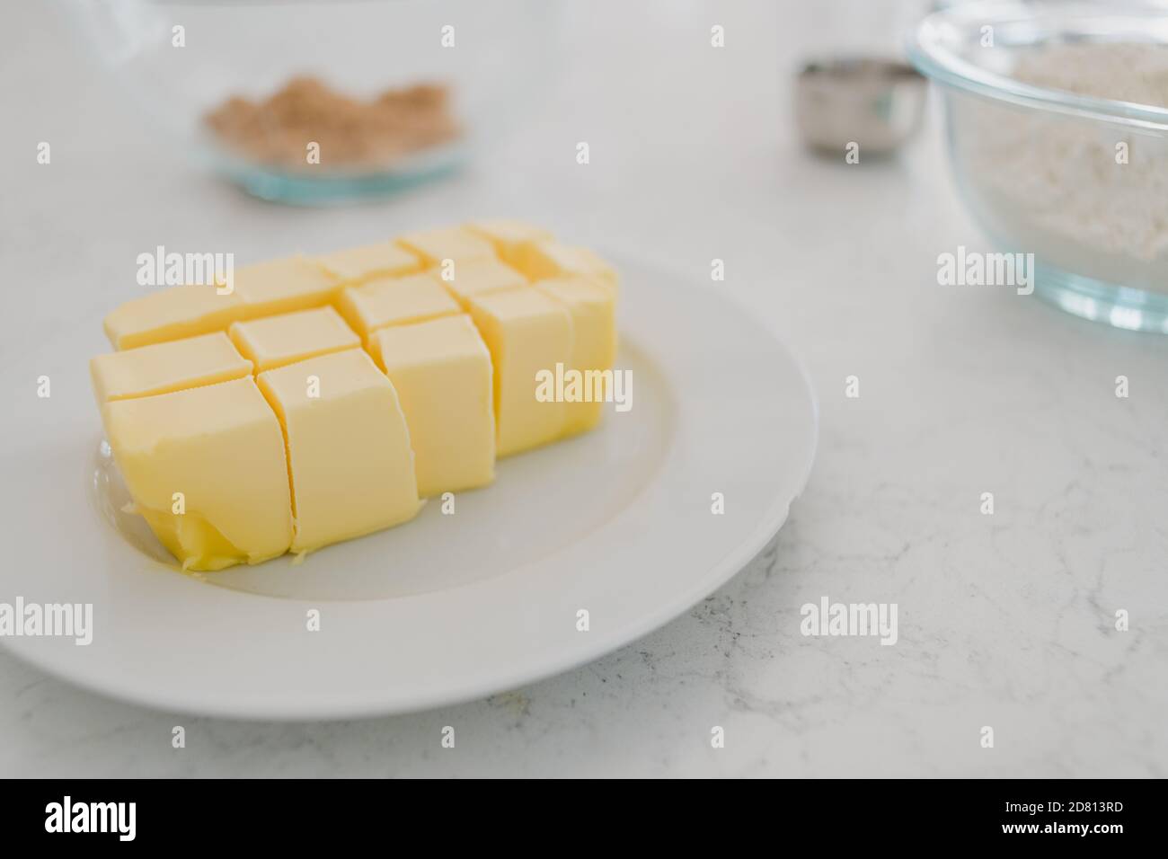 butter cut into cubes for baking cookies Stock Photo - Alamy