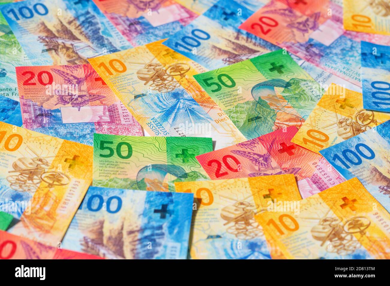 Collection of the new swiss banknotes (issued in 2017-2019 Stock Photo ...