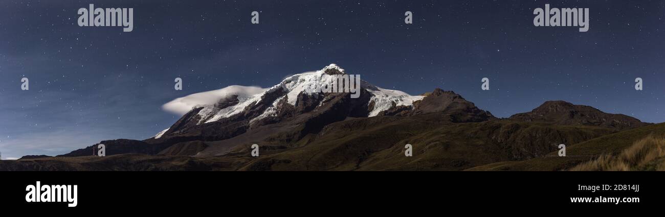 Beautiful mountain with stars in the night Stock Photo - Alamy