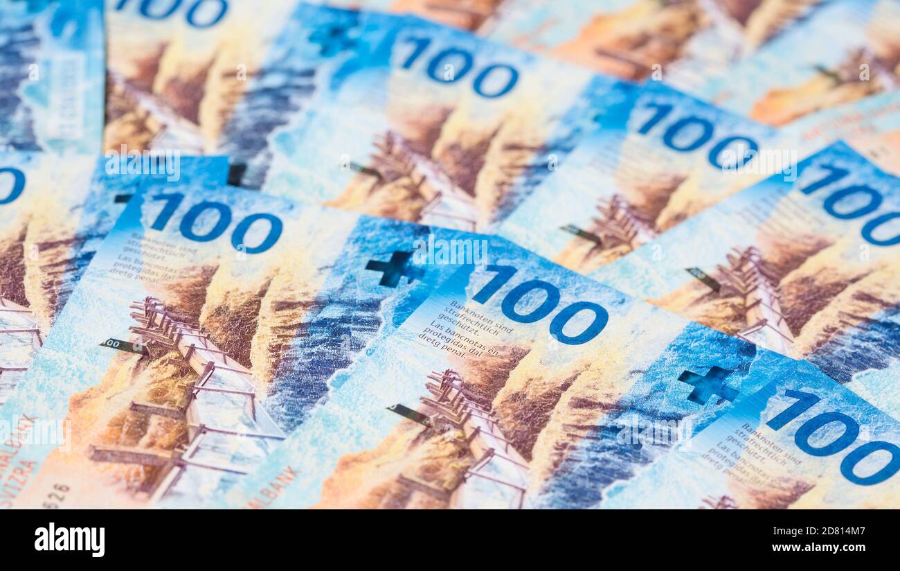 Collection of the new swiss banknotes (issued in 2017-2019 Stock Photo ...