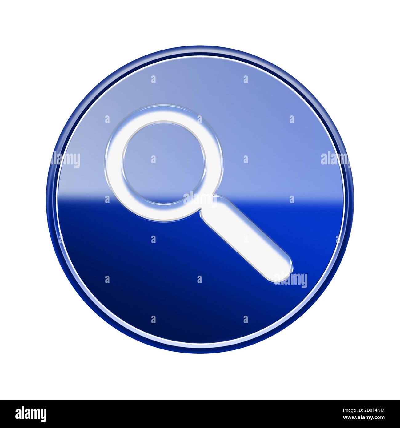 Magnifier icon glossy blue, isolated on white background Stock Photo ...