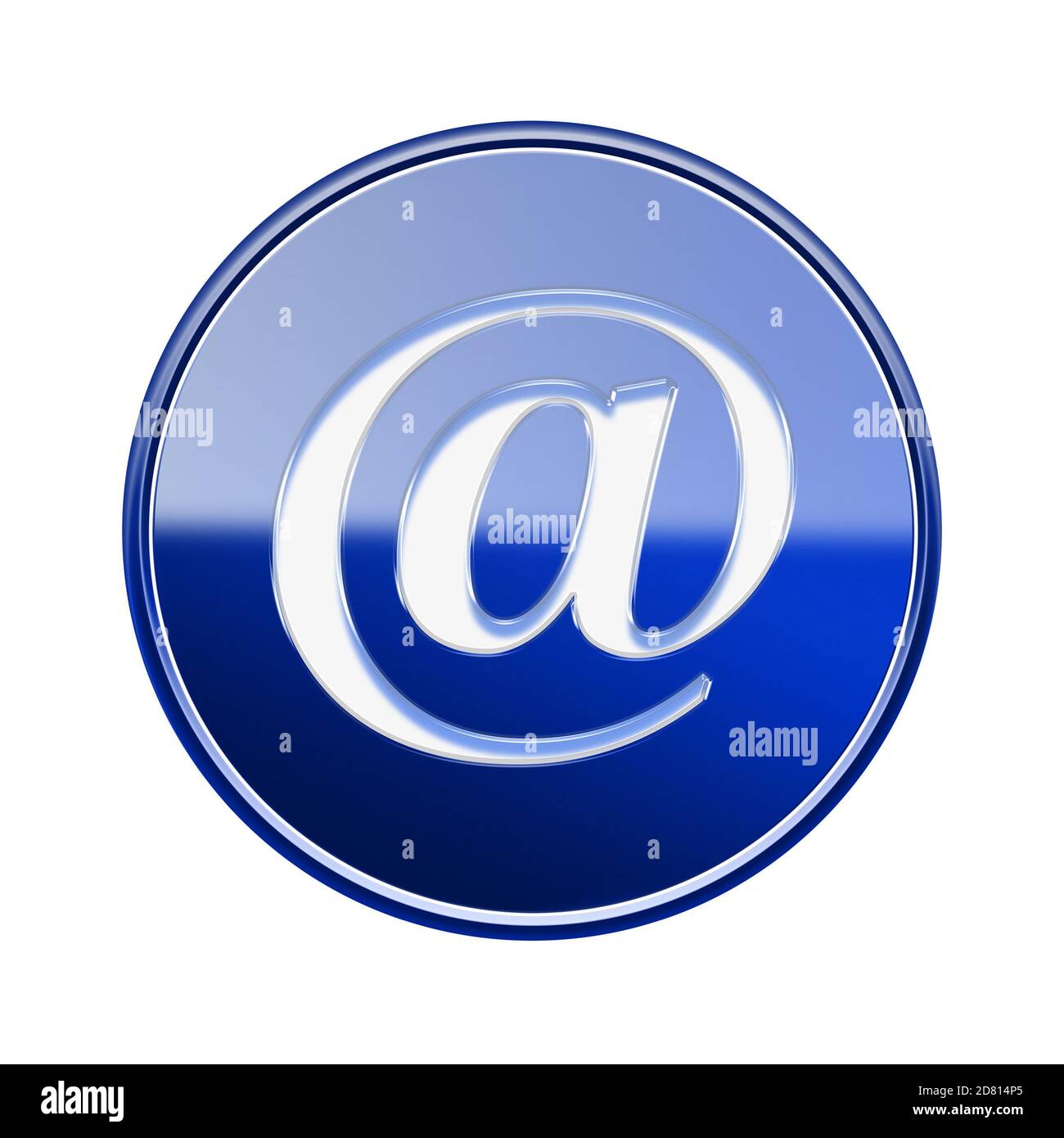 Email symbol icon glossy blue, isolated on white background Stock Photo ...