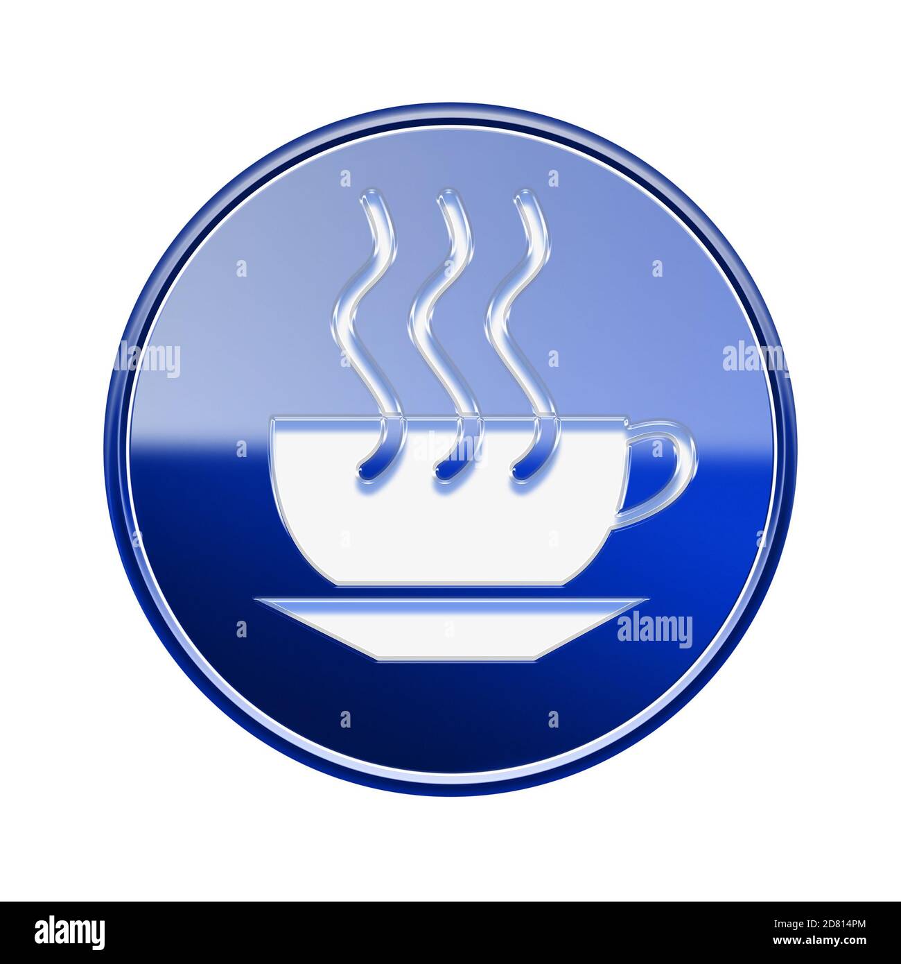 Coffee cup icon glossy blue, isolated on white background Stock Photo ...