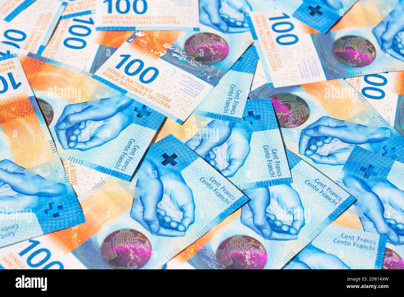 Collection of the swiss banknotes (new release issued in 2017-2019 ...