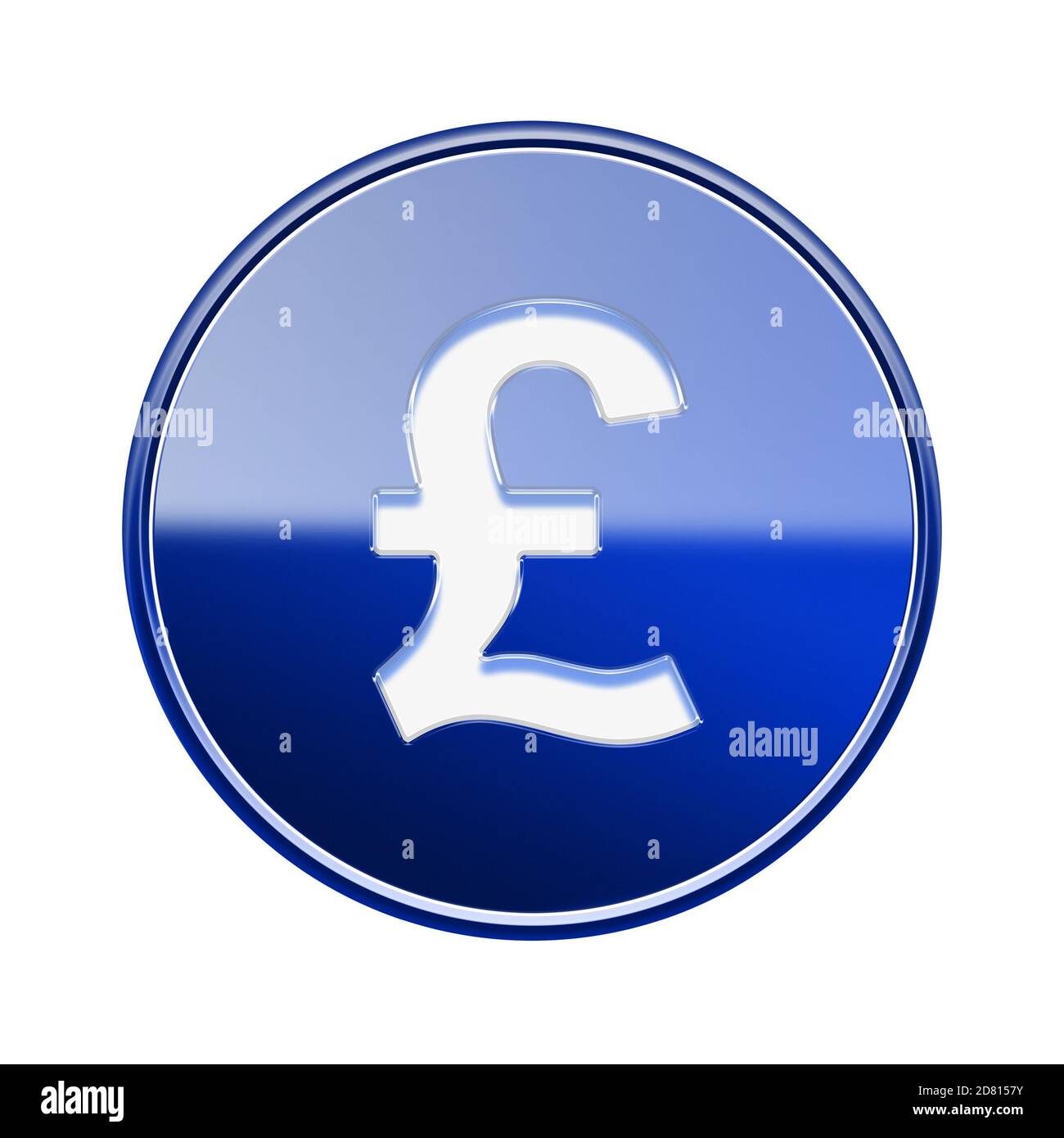 Pound icon glossy blue, isolated on white background Stock Photo - Alamy