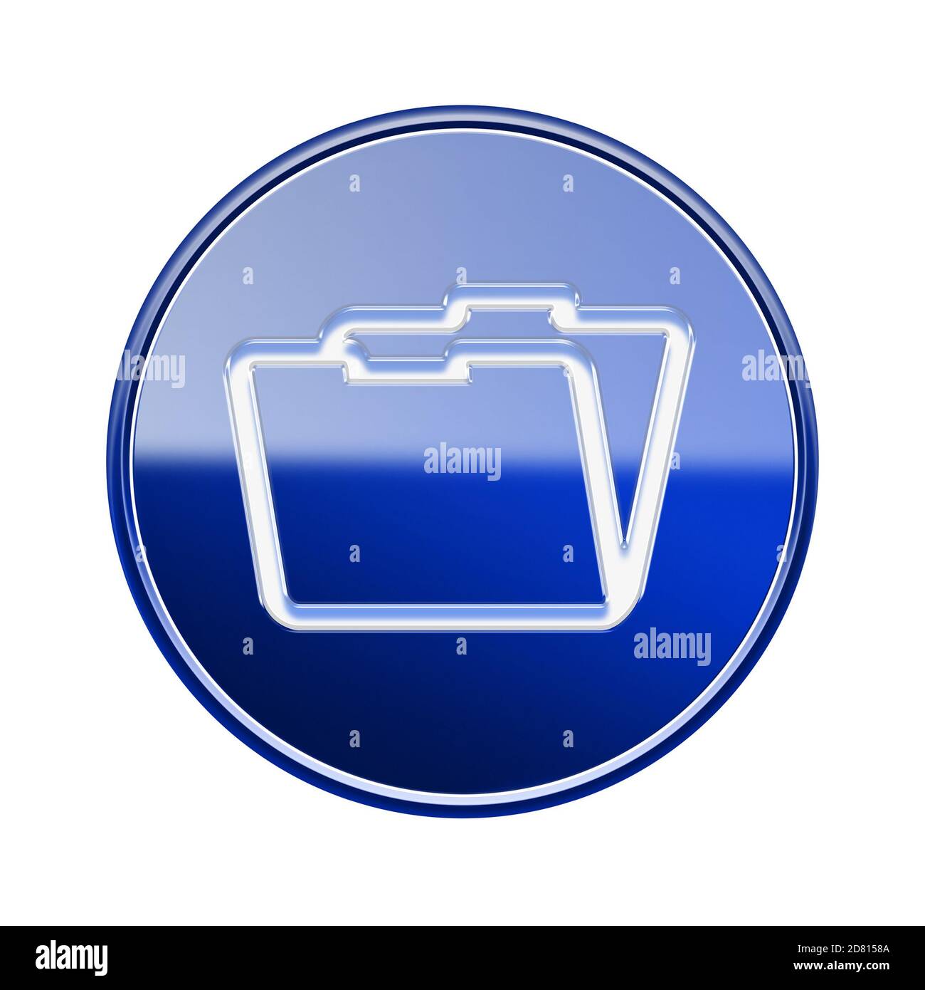 Folder icon glossy blue, isolated on white background Stock Photo - Alamy