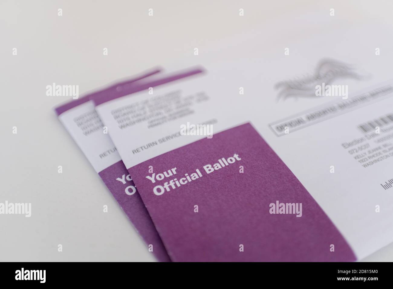 Close up of official mail in ballot for 2020 election Stock Photo - Alamy