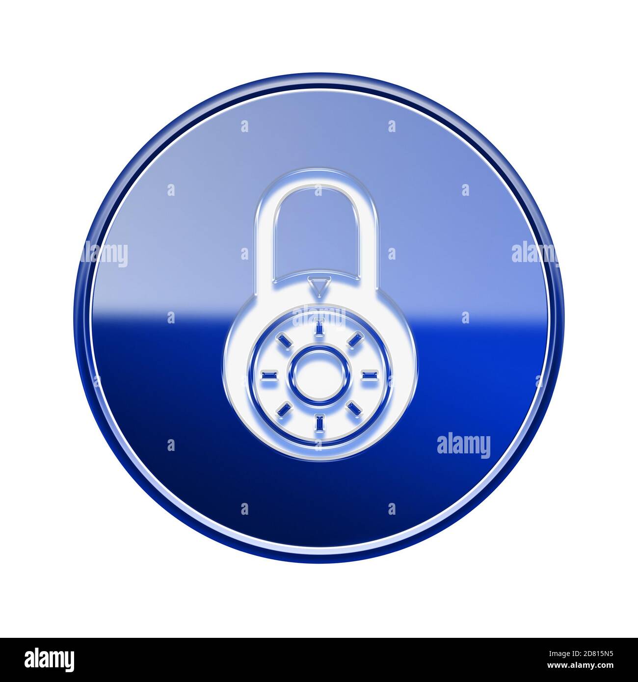 Lock off icon glossy blue, isolated on white background Stock Photo - Alamy