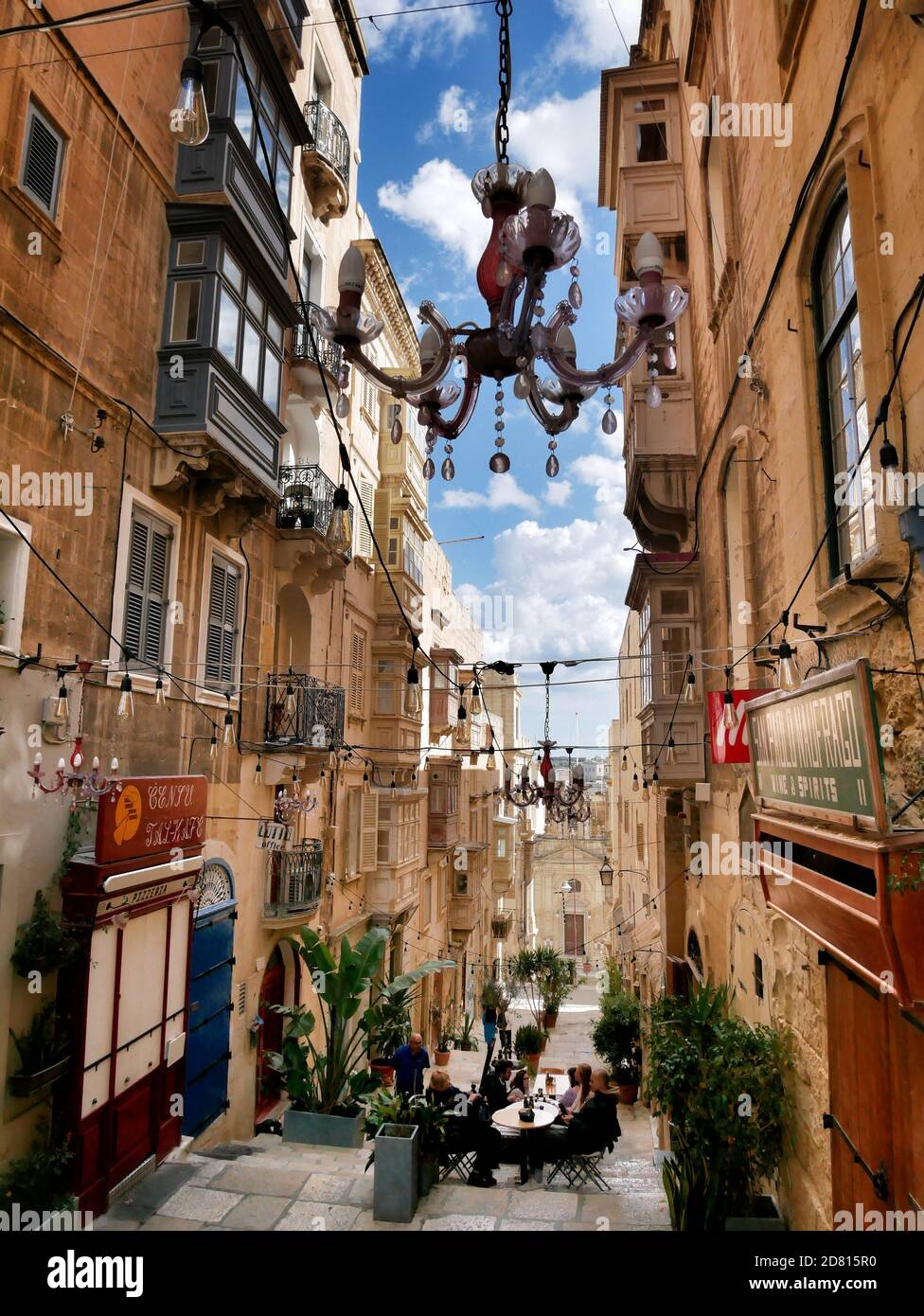 A typical street scene in Valletta, Malta Picture by Julian Brown Stock ...