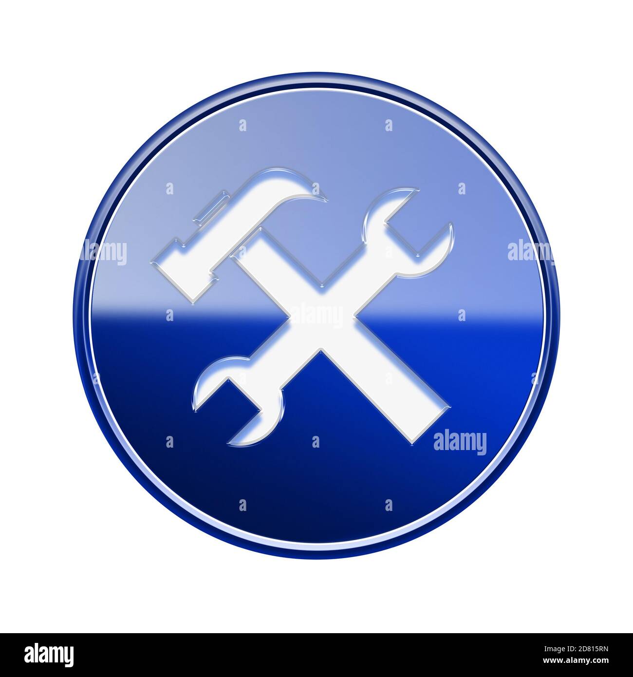 Tools icon glossy blue, isolated on white background Stock Photo - Alamy