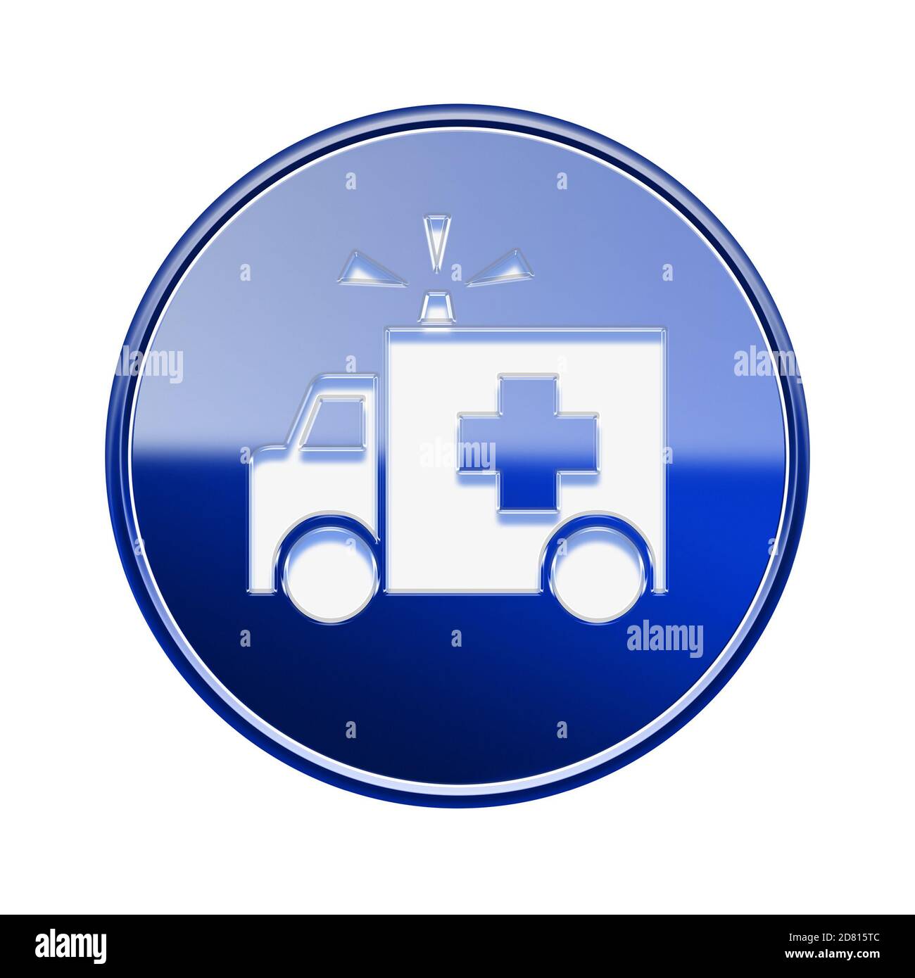 First aid icon glossy blue, isolated on white background Stock Photo ...