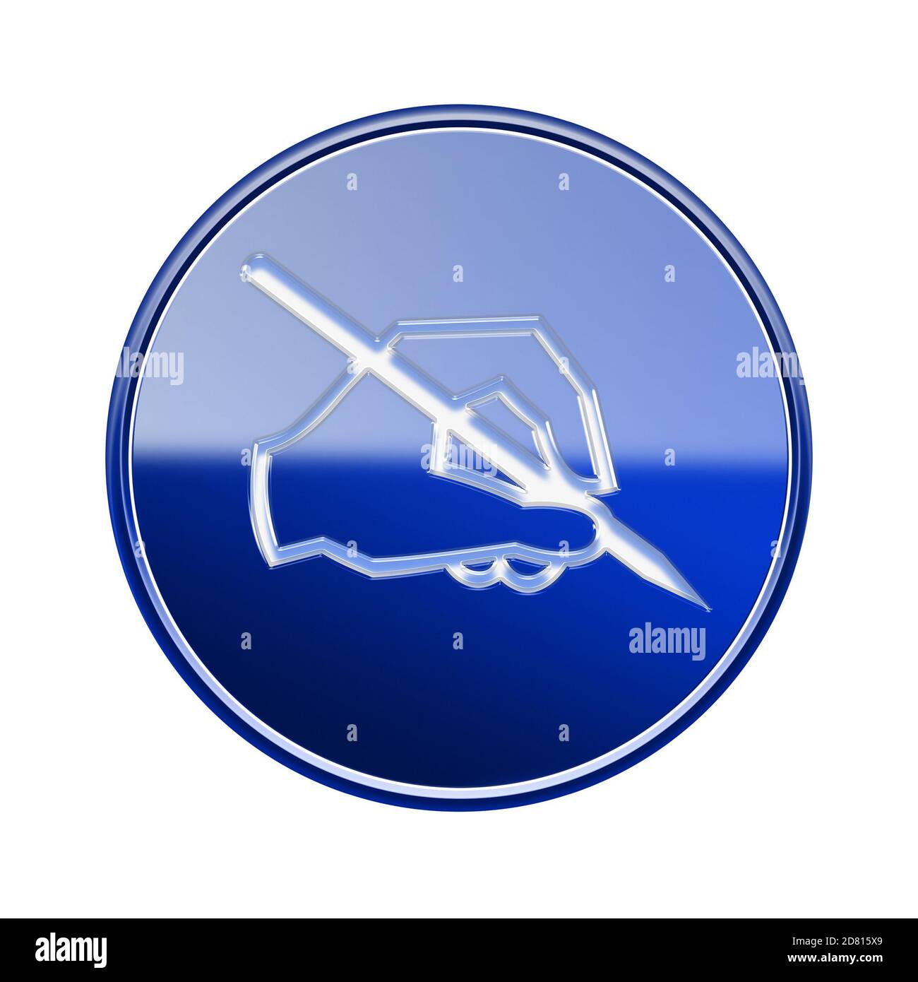 email icon glossy blue, isolated on white background Stock Photo - Alamy