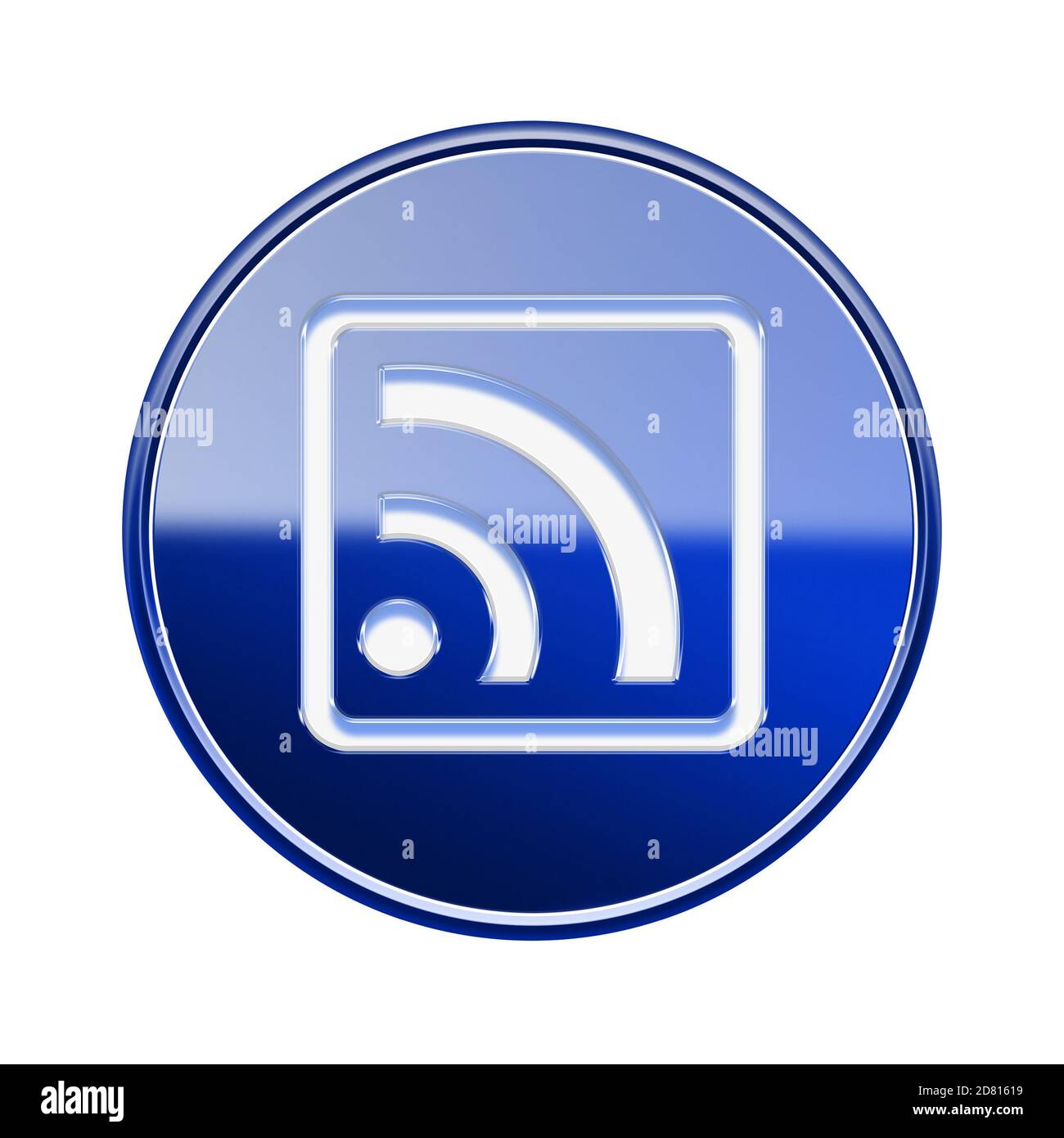 WI-FI icon glossy blue, isolated on white background Stock Photo - Alamy