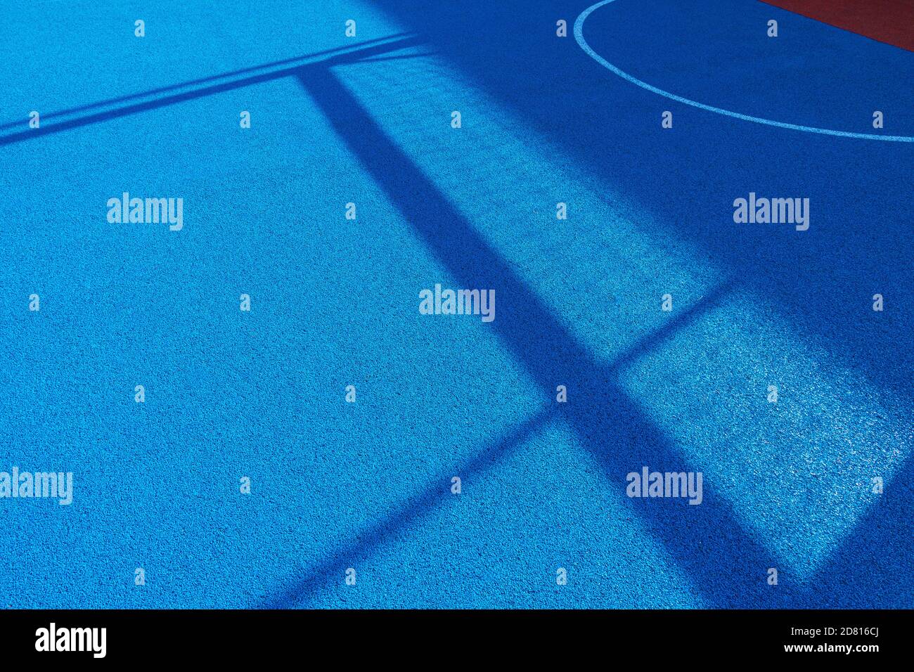 Colorful sports court background. Top view light blue field rubber ...