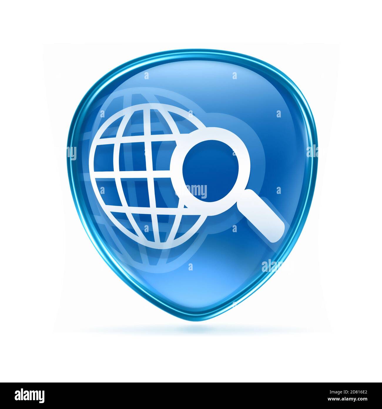 search and magnifier icon blue, isolated on white background Stock ...