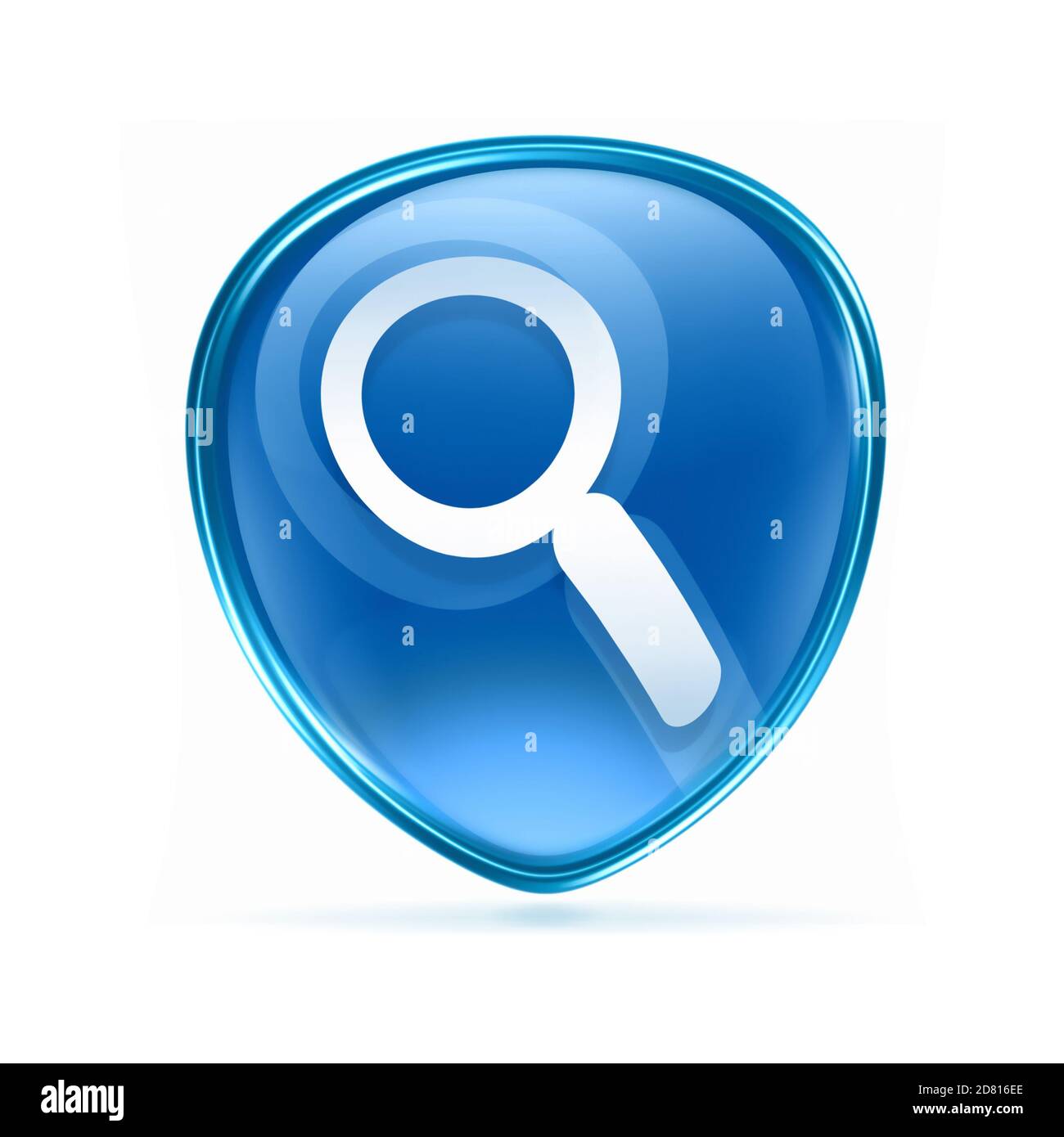 search and magnifier icon blue, isolated on white background Stock ...
