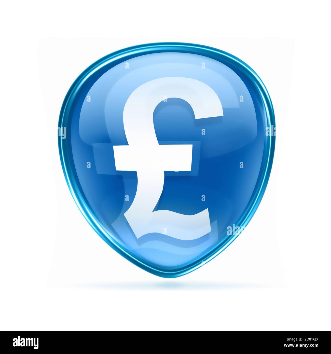 Pound icon blue, isolated on white background Stock Photo - Alamy