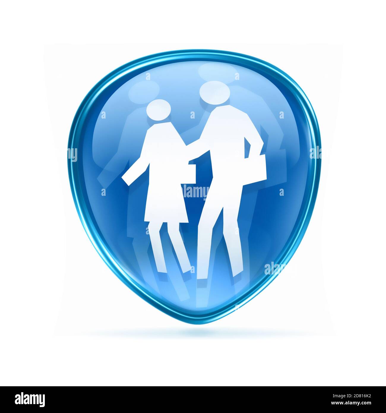 people icon blue, isolated on white background Stock Photo - Alamy