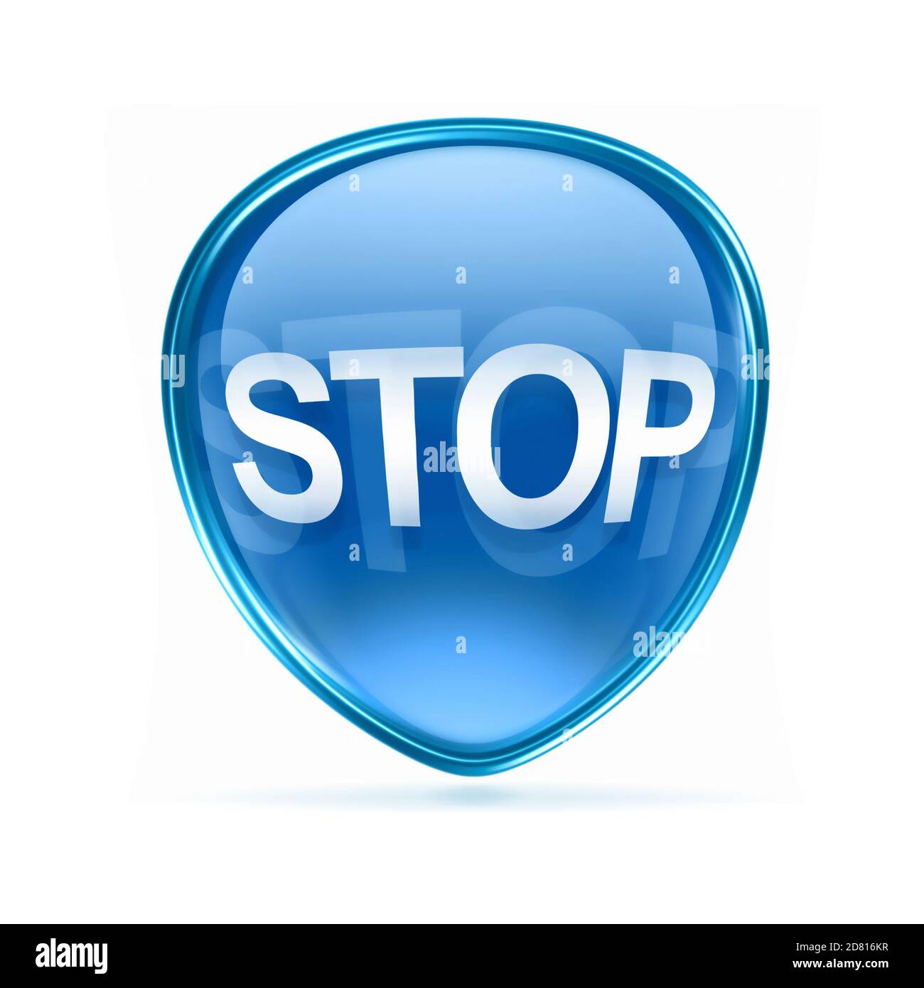 Stop icon blue, isolated on white background Stock Photo - Alamy