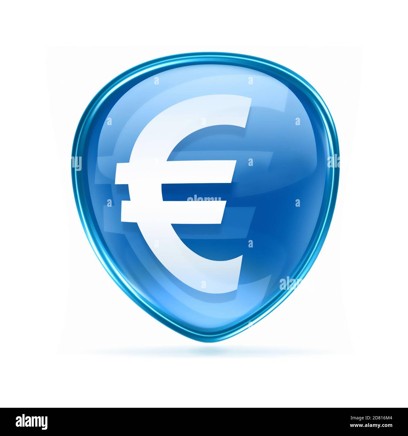Euro icon blue, isolated on white background Stock Photo - Alamy