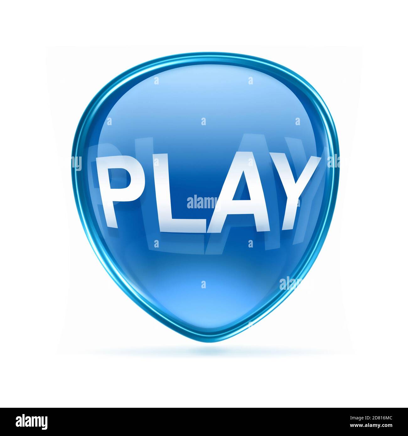 Play icon blue, isolated on white background Stock Photo - Alamy