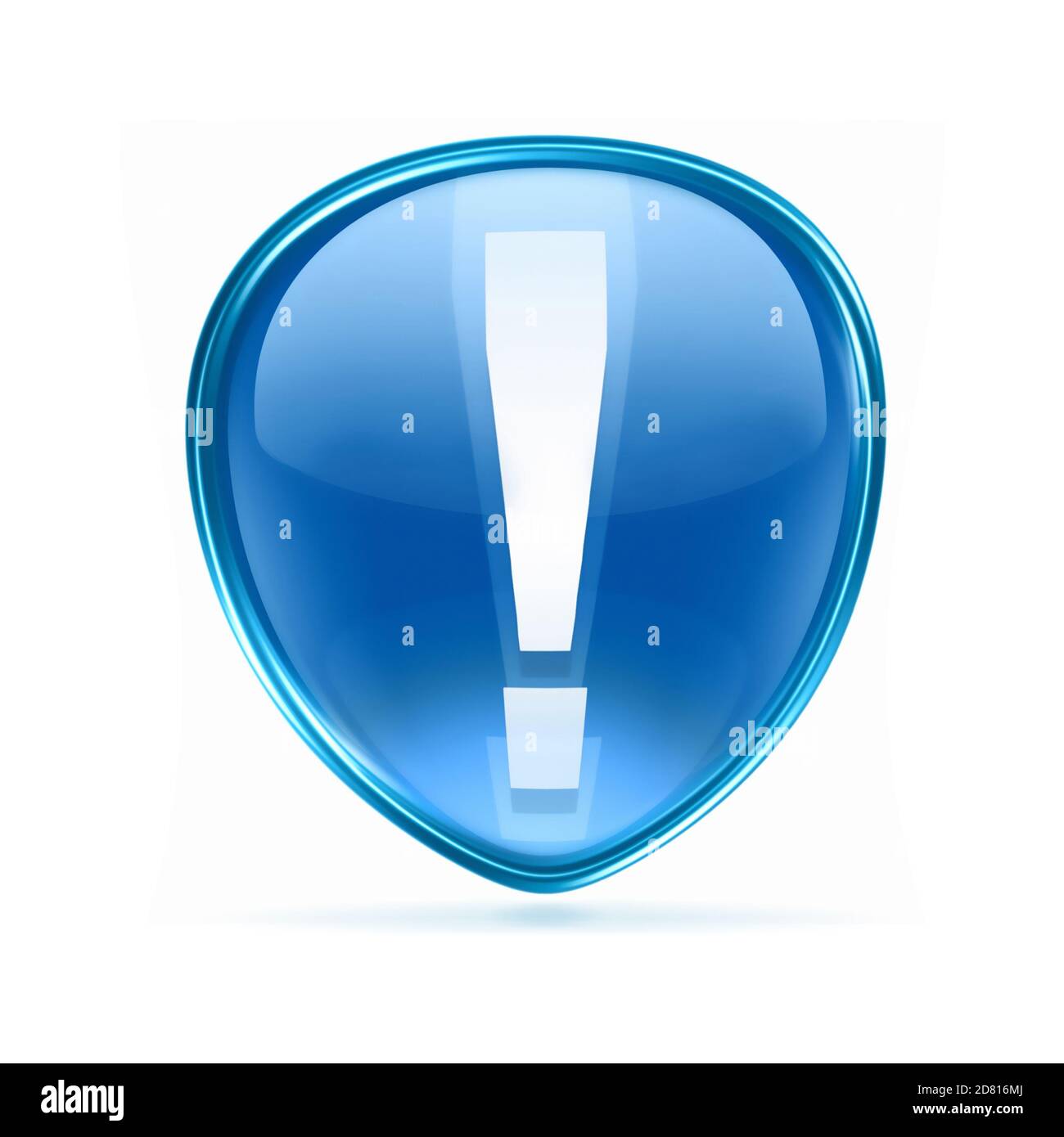 Exclamation symbol icon blue, isolated on white background Stock Photo ...