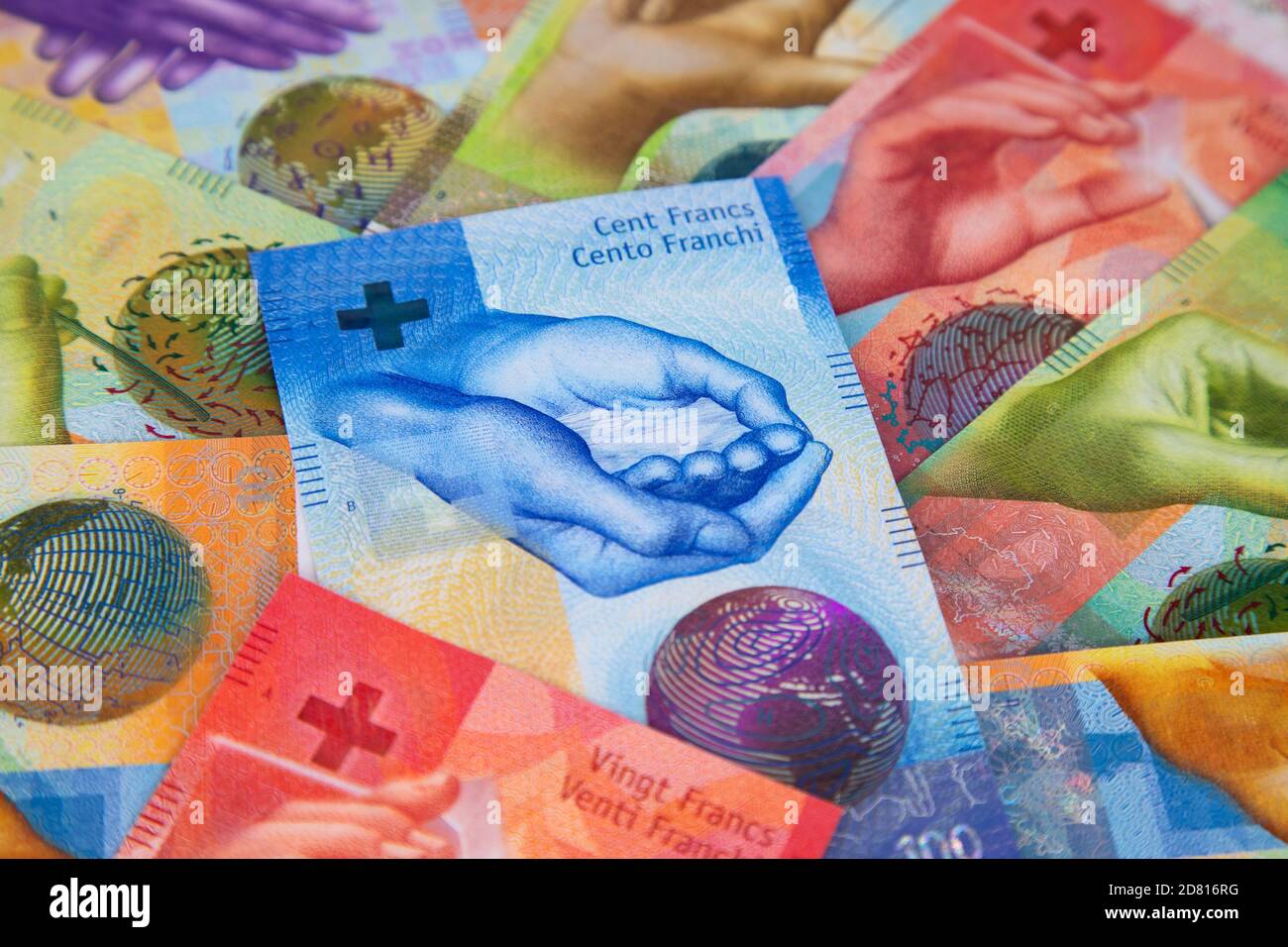 Collection of the new swiss banknotes (issued in 2017-2019 Stock Photo ...
