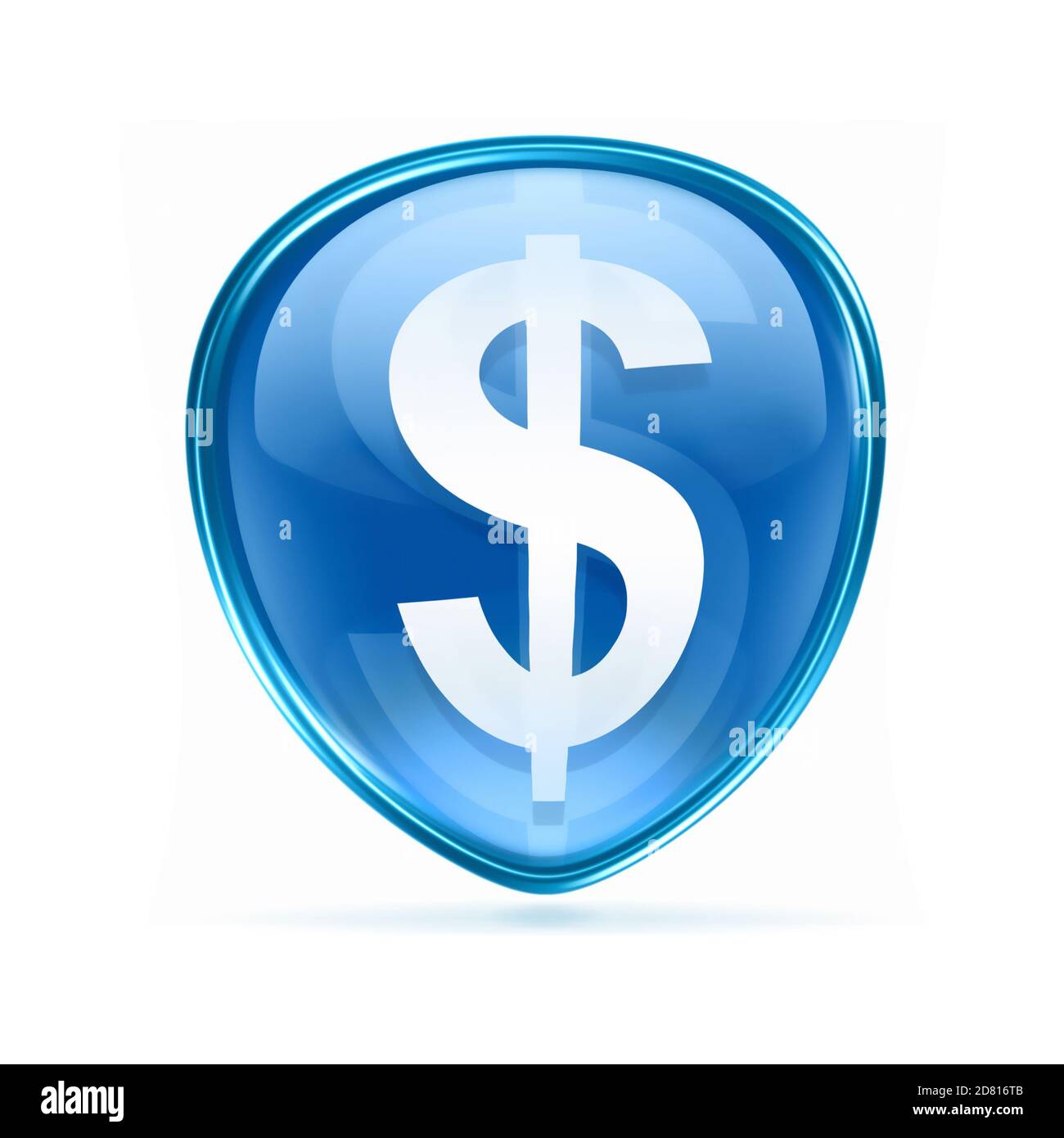 button dollar icon blue, isolated on white background Stock Photo - Alamy