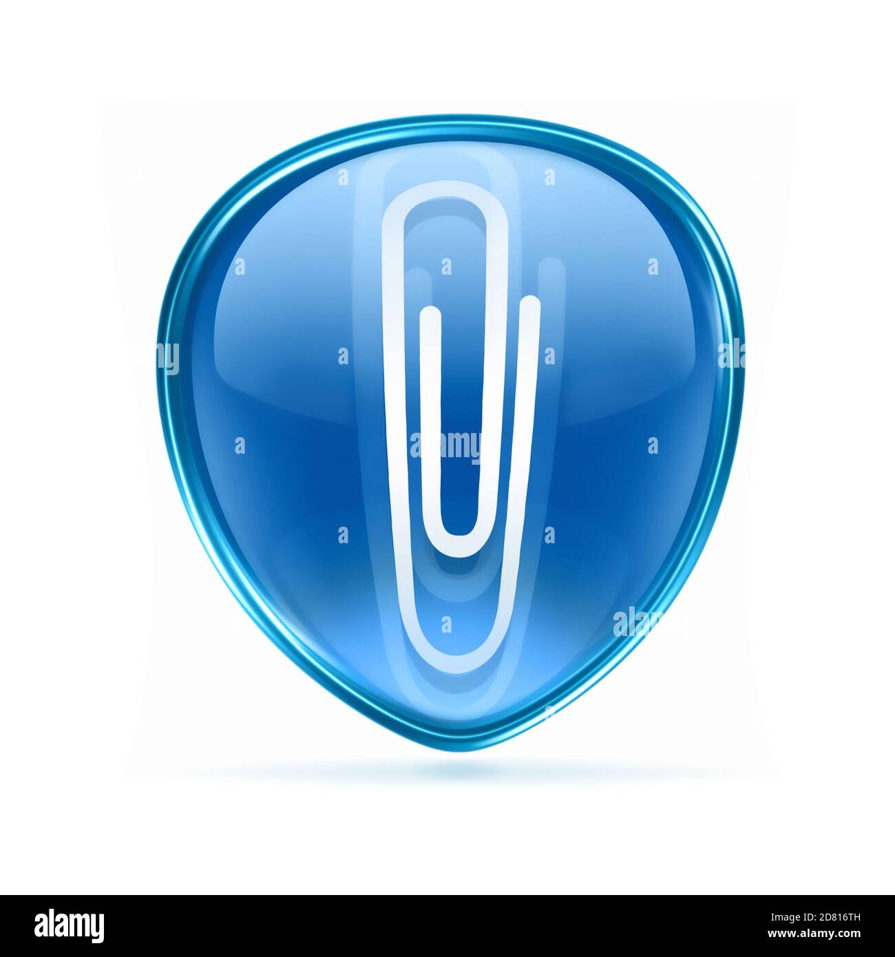 Paper clip icon blue, isolated on white background Stock Photo - Alamy