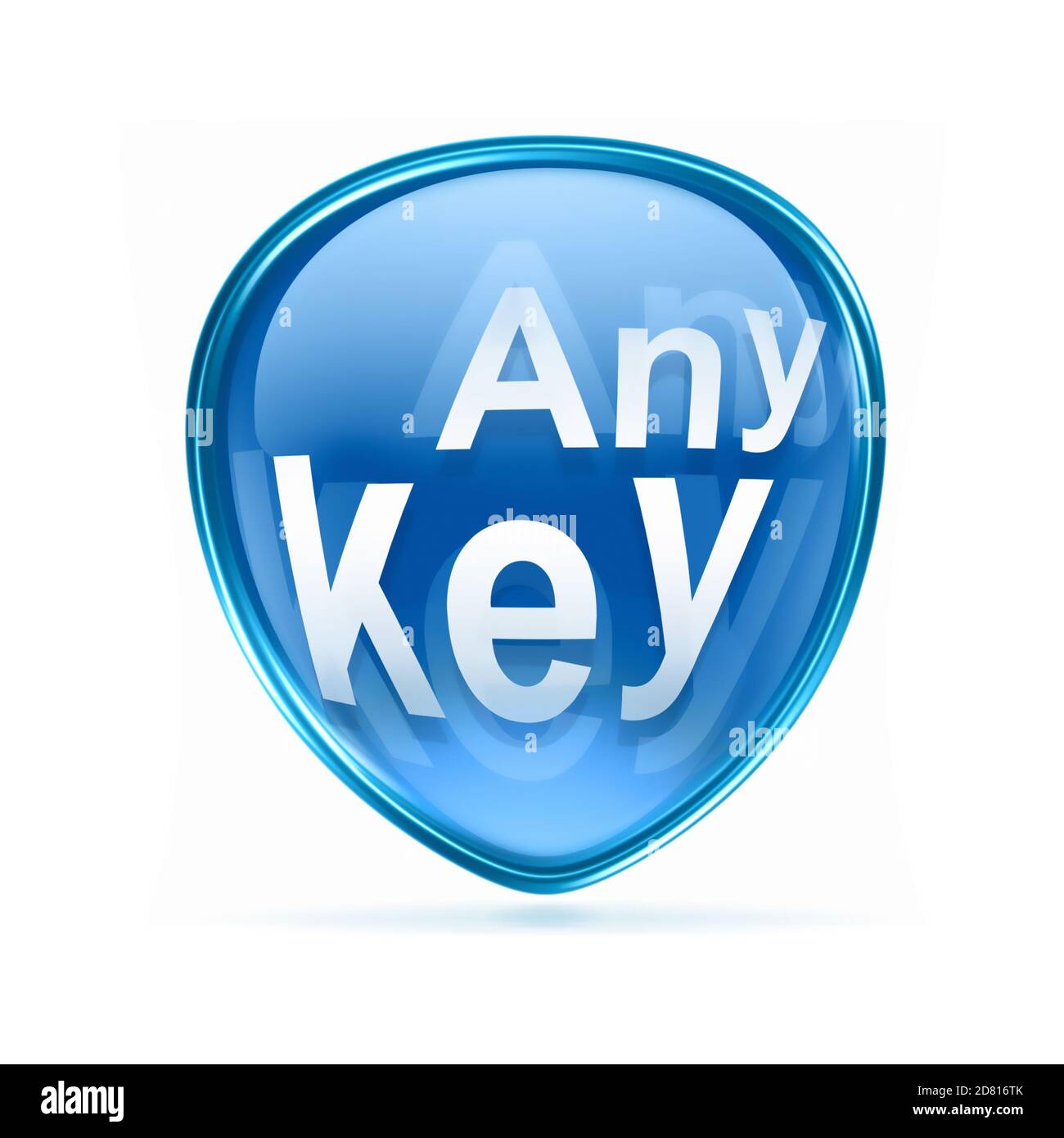 Any Key icon blue, isolated on white background Stock Photo - Alamy