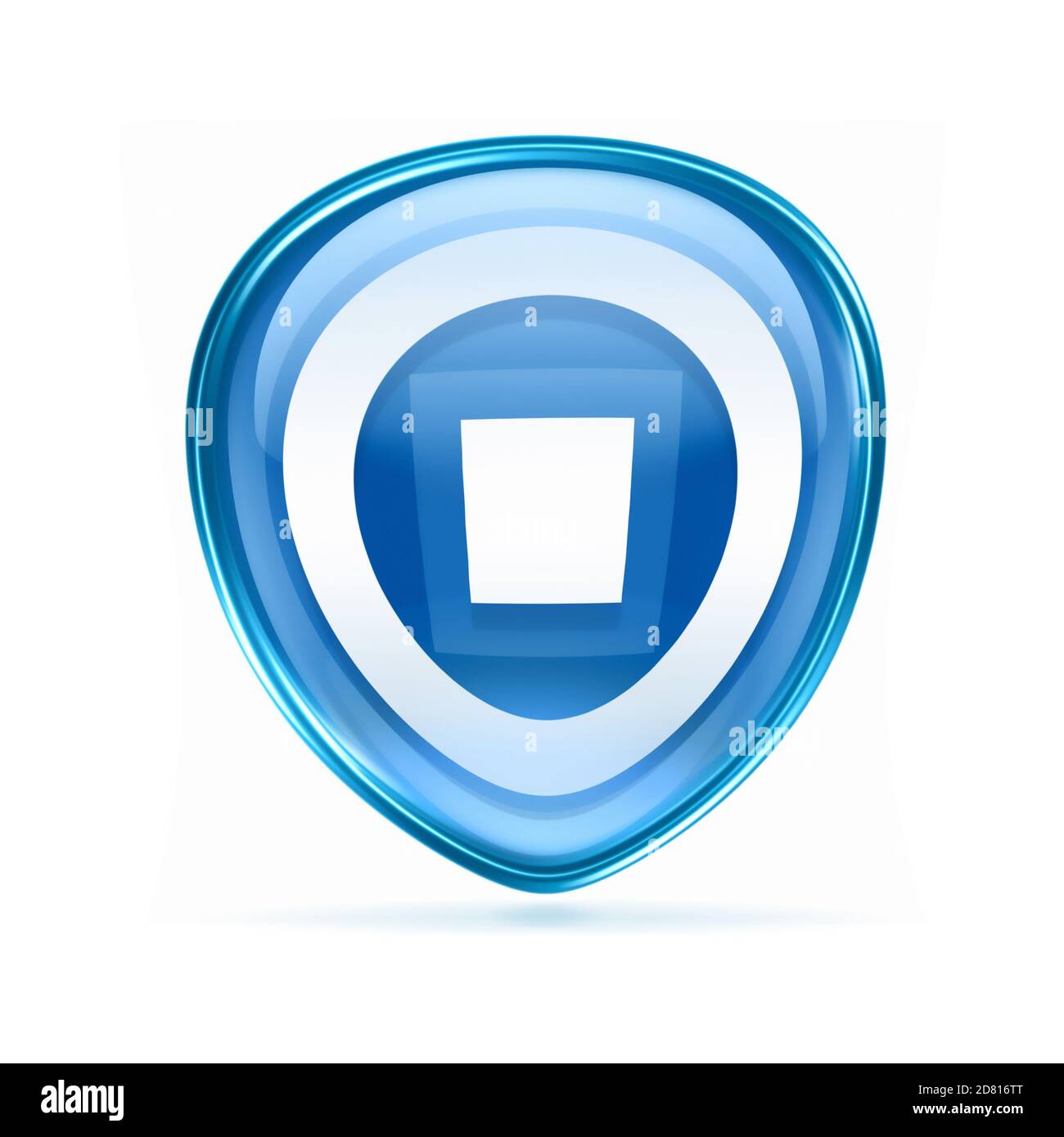 Stop icon blue, isolated on white background Stock Photo - Alamy
