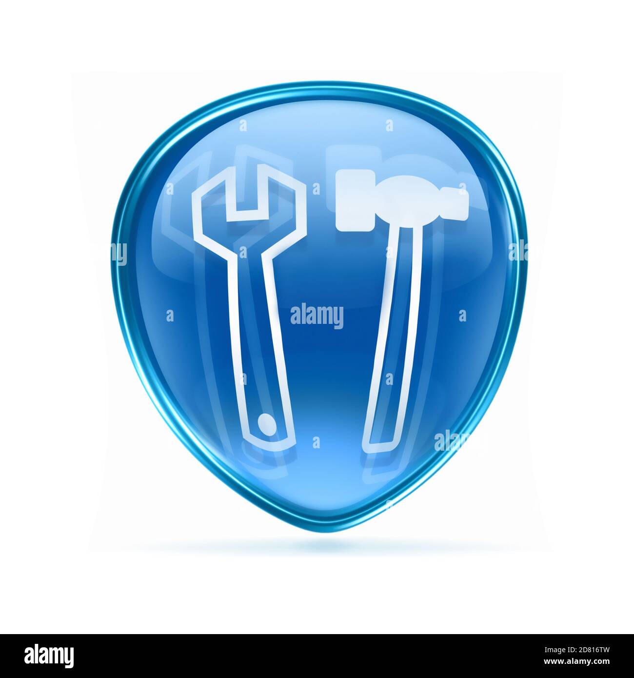 Tools icon blue, isolated on white background Stock Photo - Alamy