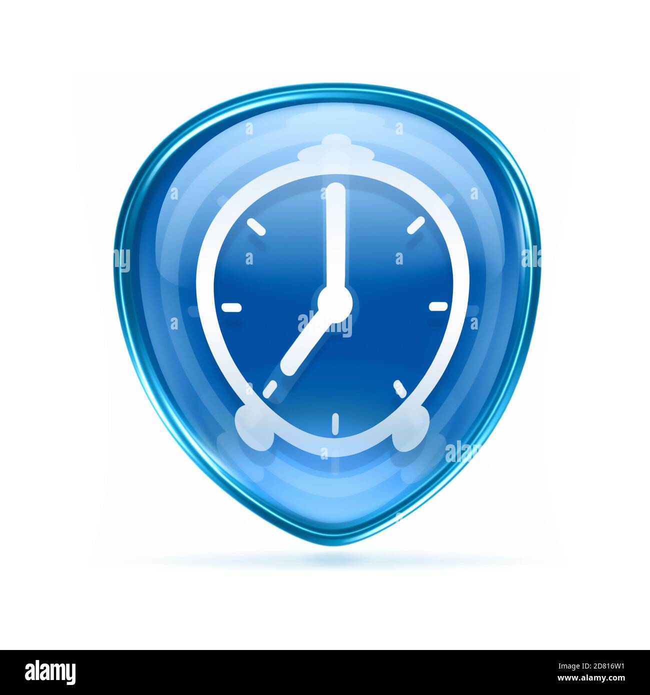 clock icon blue, isolated on white background Stock Photo - Alamy