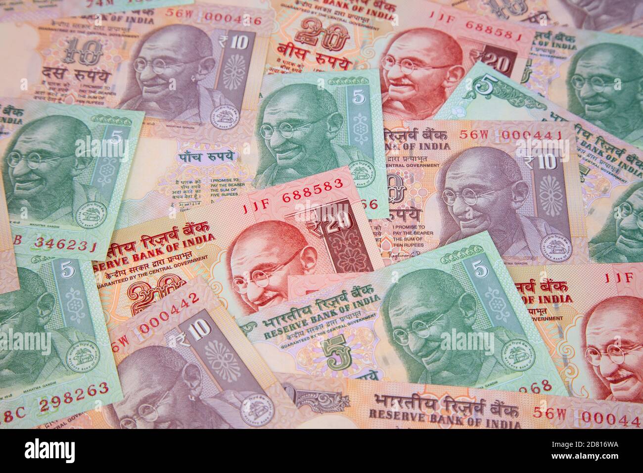 Collection of the Indian banknotes Stock Photo - Alamy