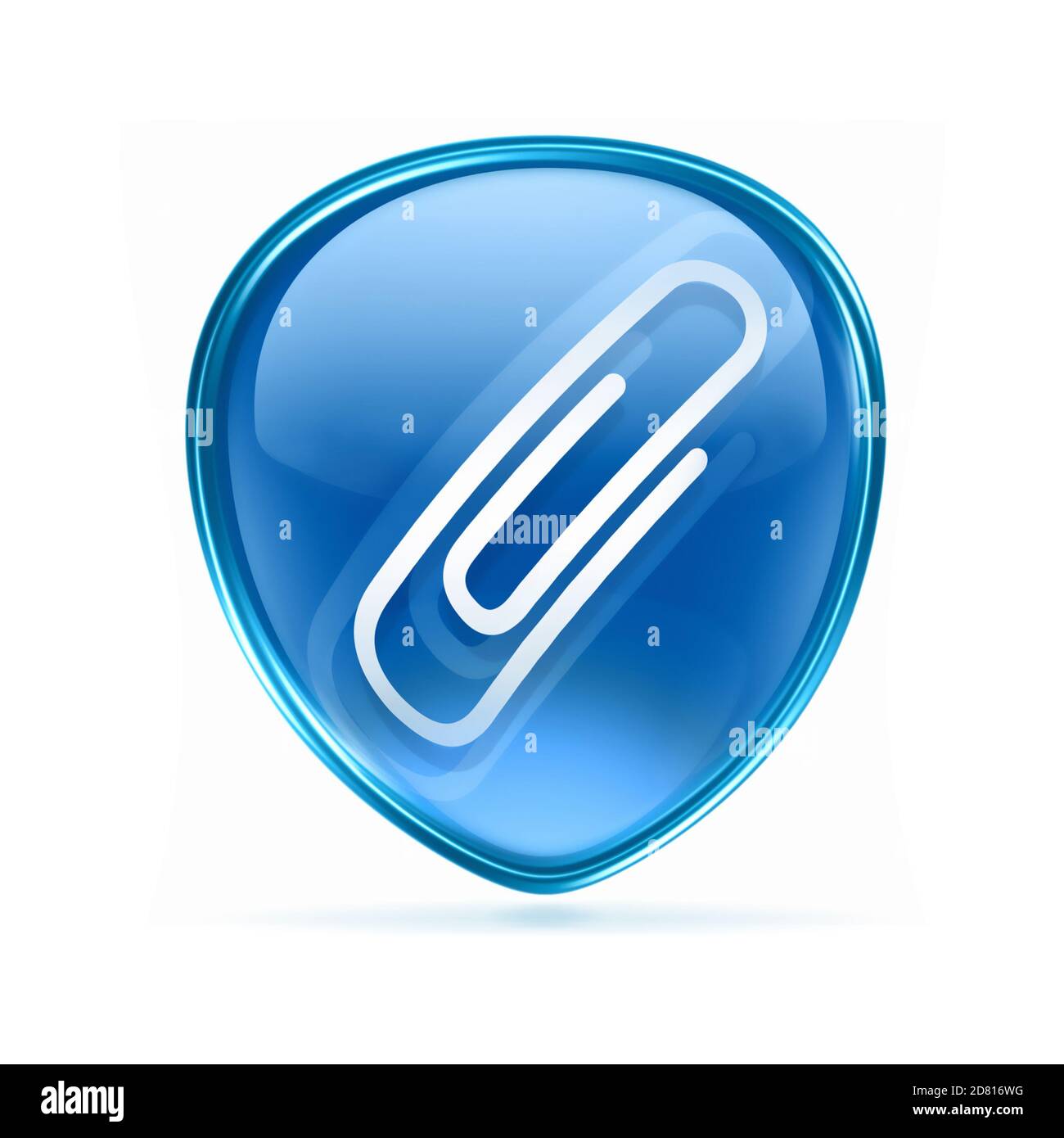 Paper clip icon blue, isolated on white background Stock Photo - Alamy